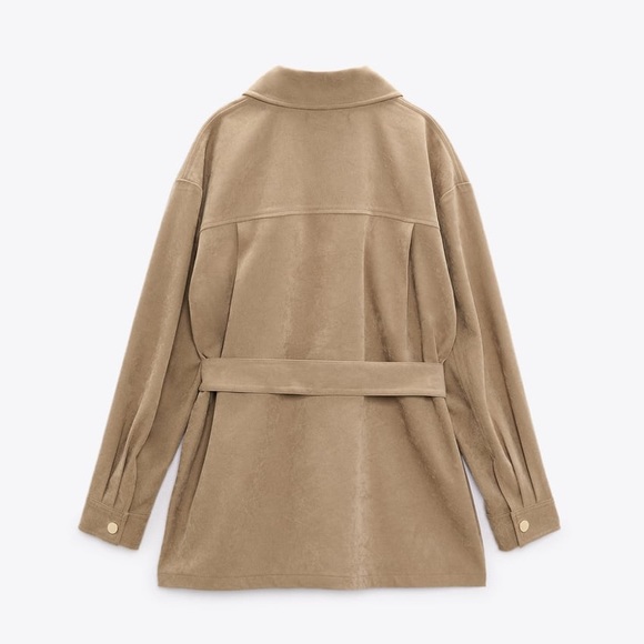 Zara | Jackets & Coats | Zara Set Of Belted Overshirt And Jogger Pants ...